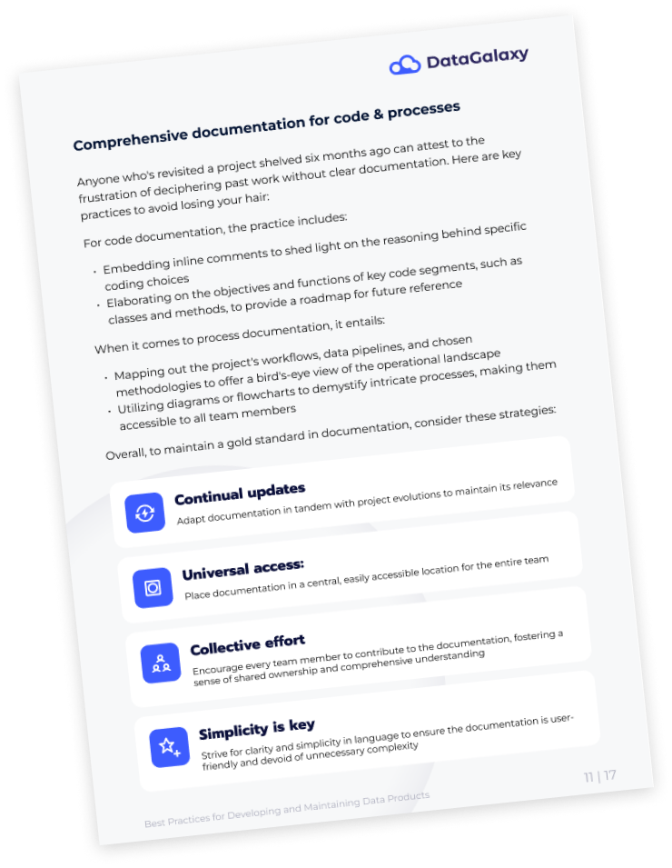 Best Practices for Developing and Maintaining Data Products
